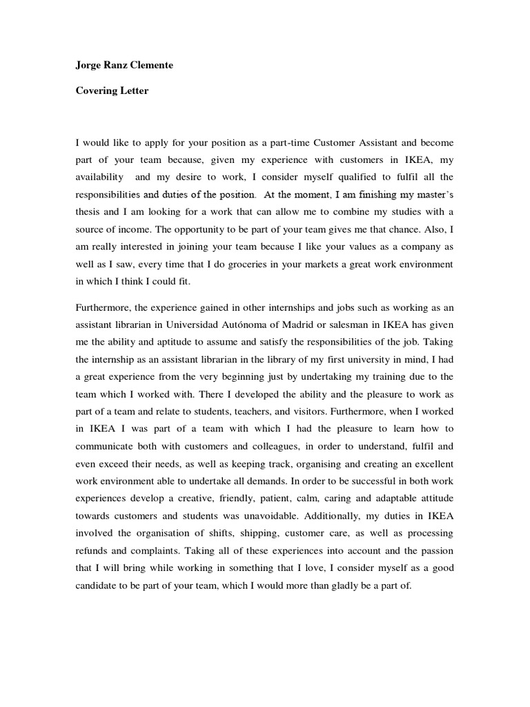 Covering Letter Lidl | PDF Covering Letter Lidl | PDF