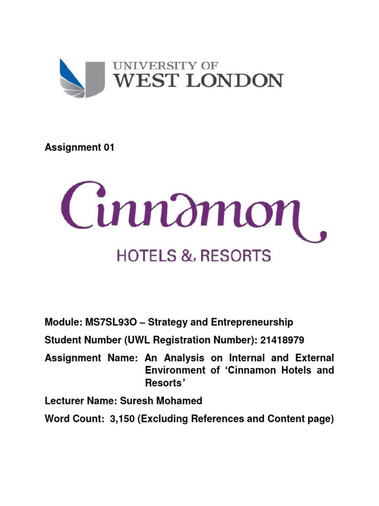 An Analysis of Internal and External Environment of Cinnamon Hotels and ...