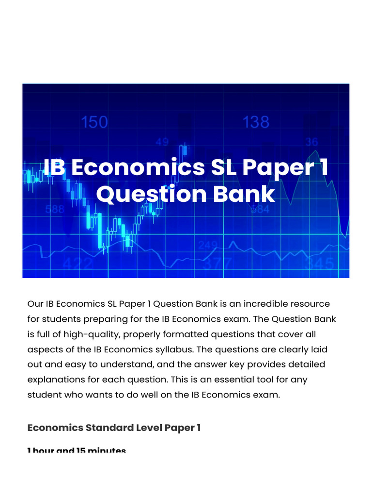 IB Economics SL Paper 1 Question Bank - TYCHR | PDF | Taxes | Fiscal Policy