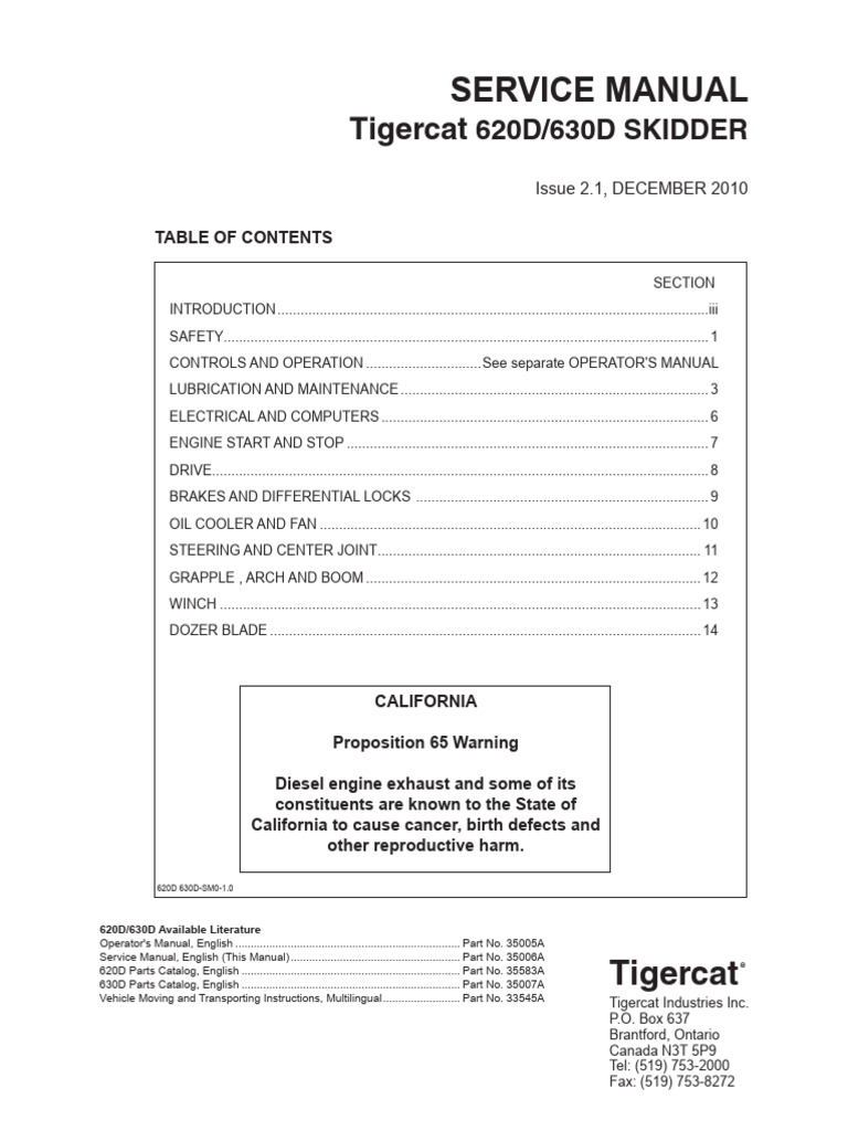 Service Manual: Tigercat | PDF