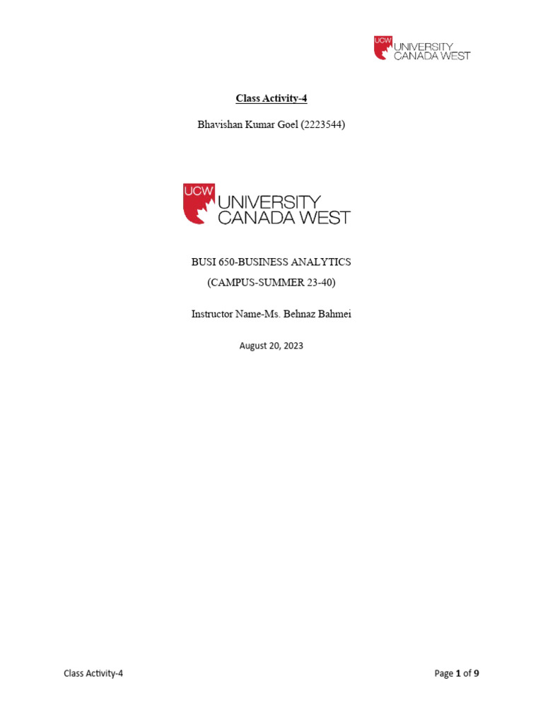 Class Activity 4-Bhavishan Goel - 2223544 | PDF