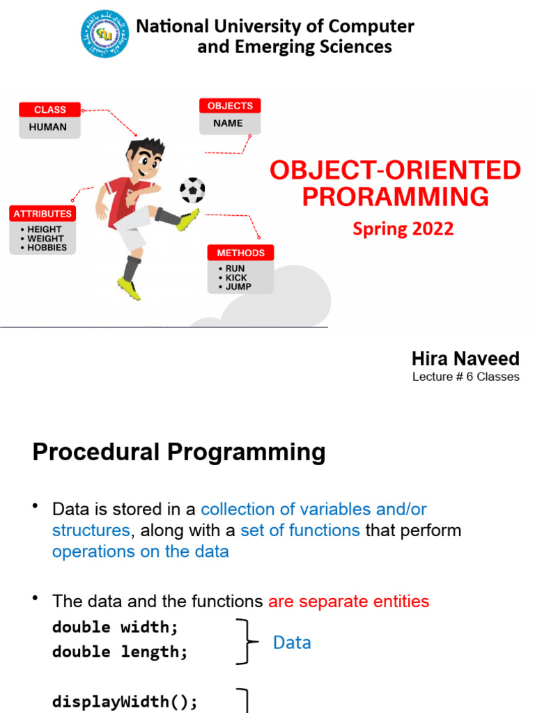 Oop Lecture 6 Classes Pdf Class Computer Programming Object Computer Science