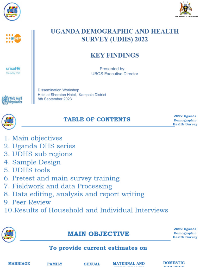 09 2023uganda Demographic and Health Survey (Udhs) 2022 Key Findings ...