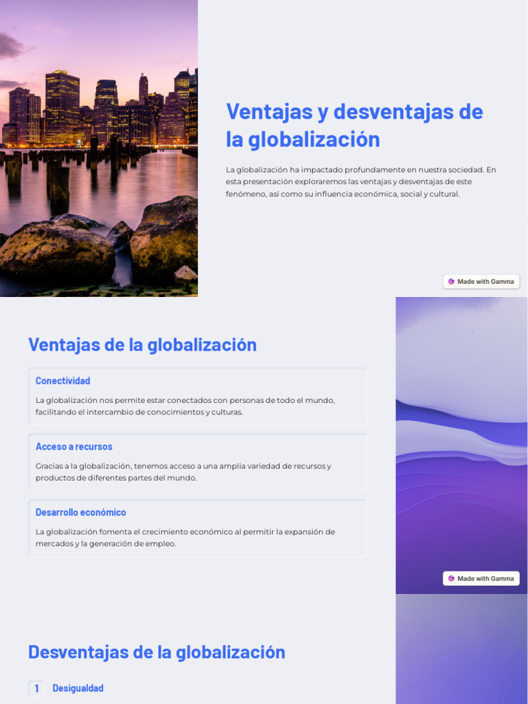 Ventajas y Desventajas de La Globalizacion | PDF | Globalización | Comercio