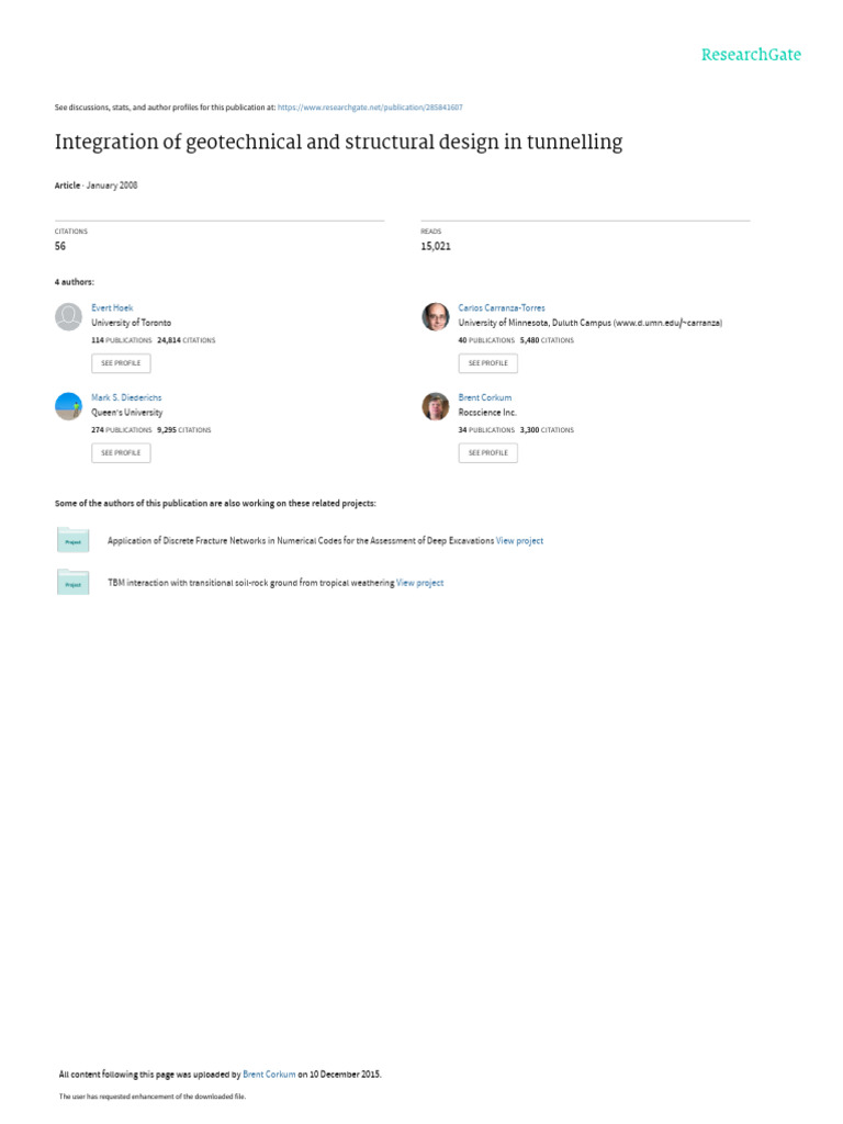 Integration of Geotechnical and Structural Design in Tunnelling | PDF | Strength Of Materials ...