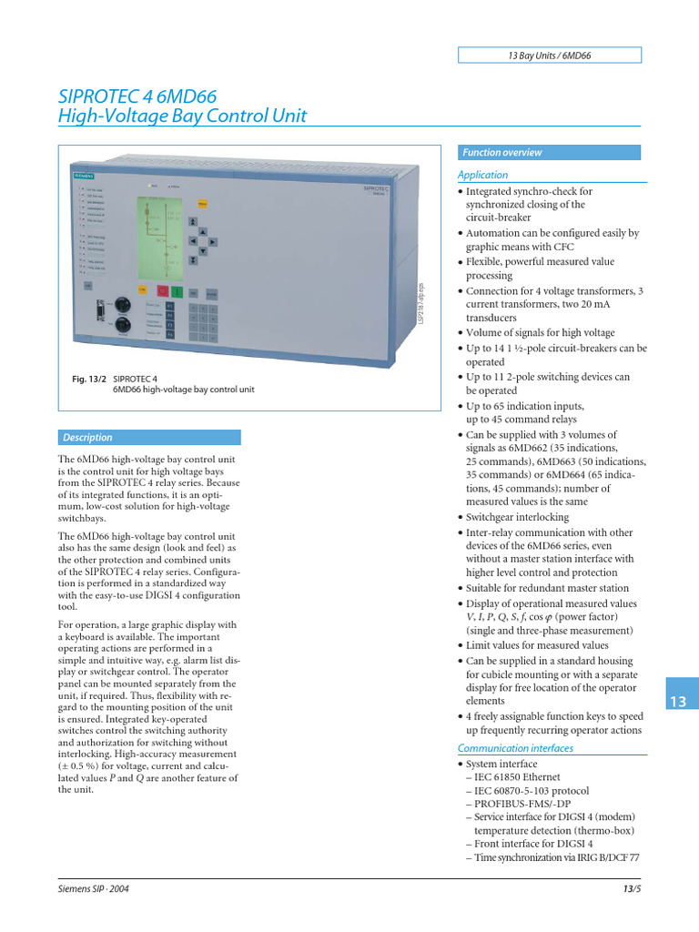 High-Voltage Bay Control Guide | PDF
