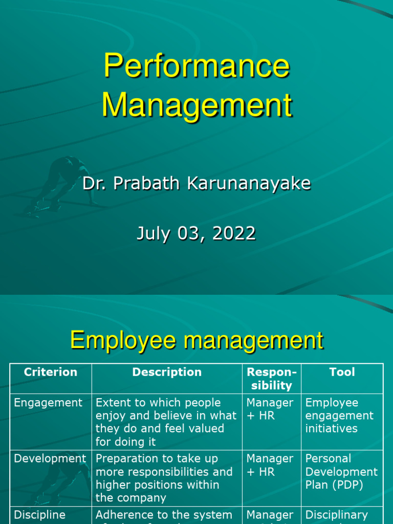 Lesson 1 - Performance Management | PDF