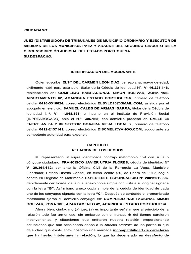 Divorcio Elsy Leon | PDF | Divorcio | Instituciones sociales