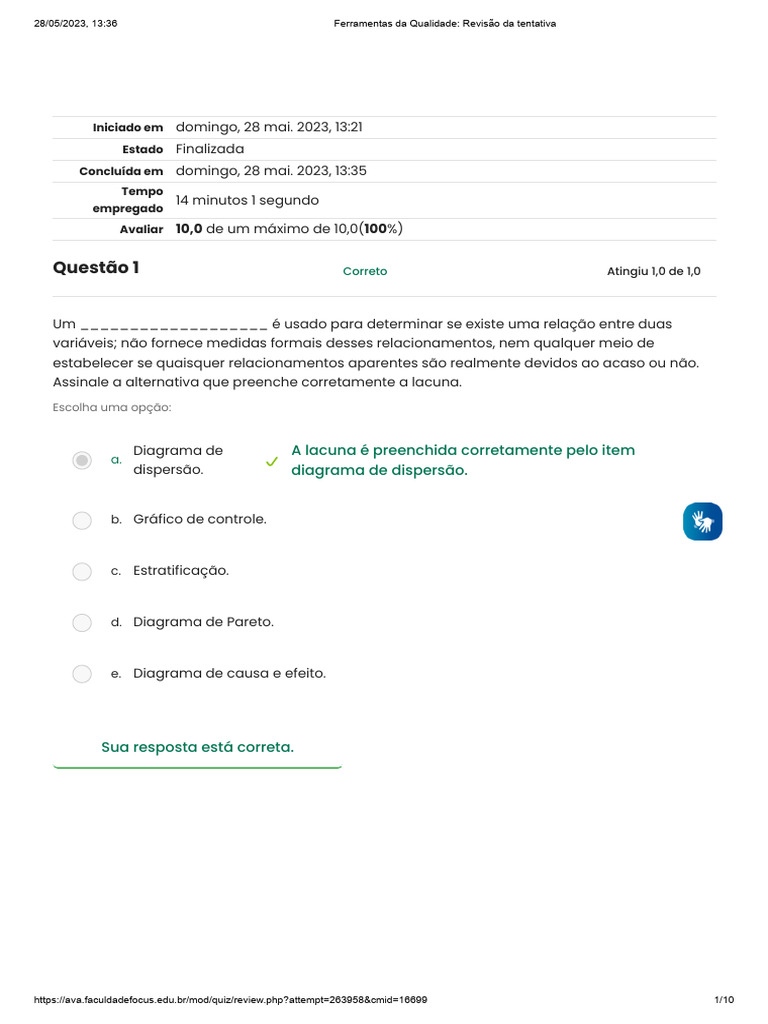 Ferramentas Da Qualidade - Revisão Da Tentativa | PDF | Qualidade (negócios) | Seis Sigma