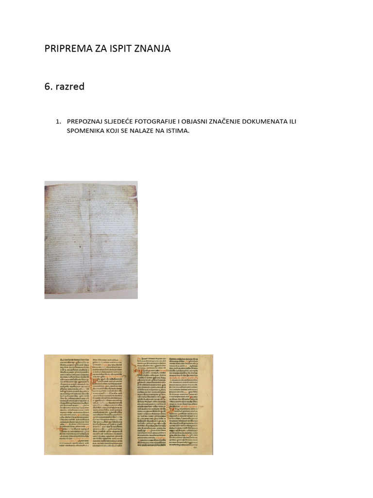 Priprema Za Ispit Znanja 6.a | PDF