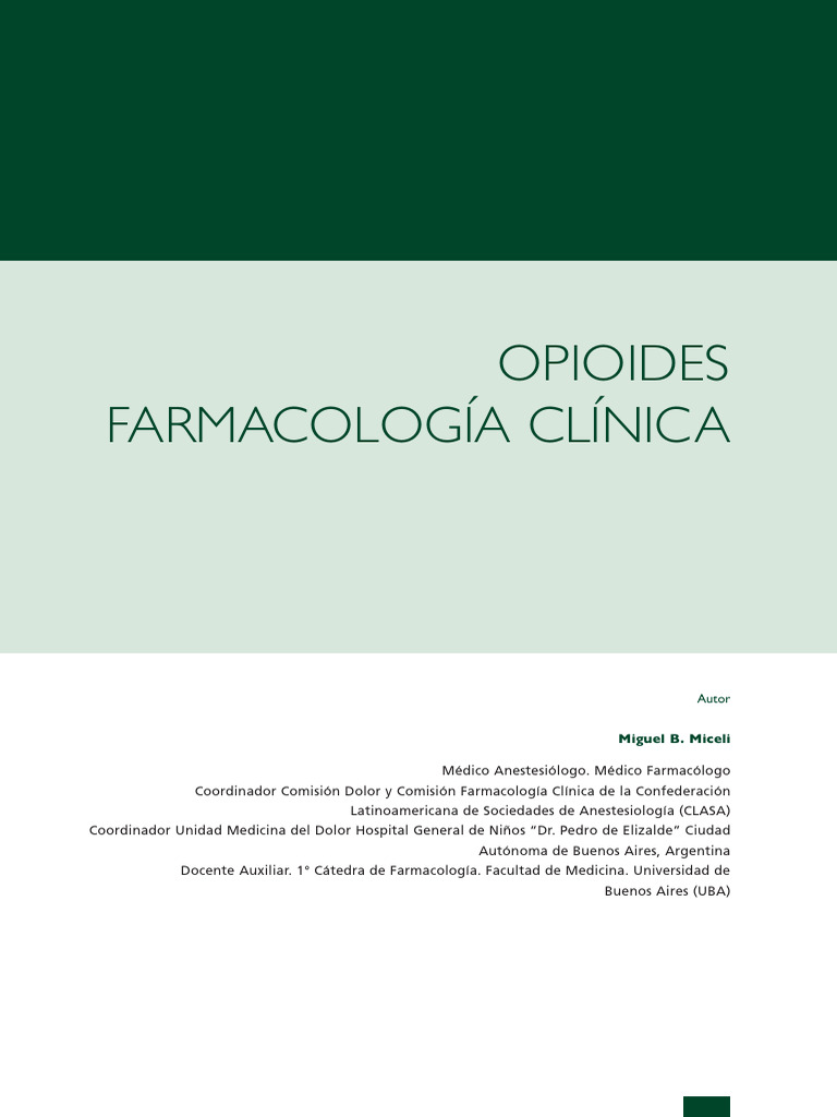 2019 Separata Farmacología Clínica de Los Opioides | PDF | Opioide | Opio