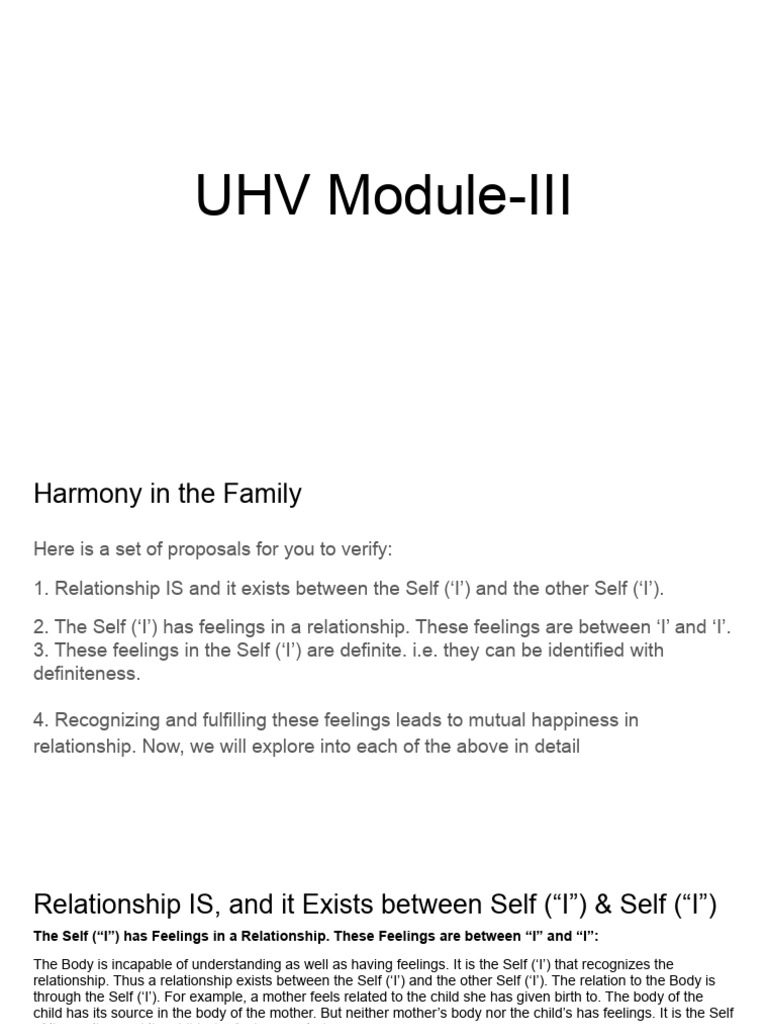 UHV-II Module 3 | PDF | Happiness | Feeling