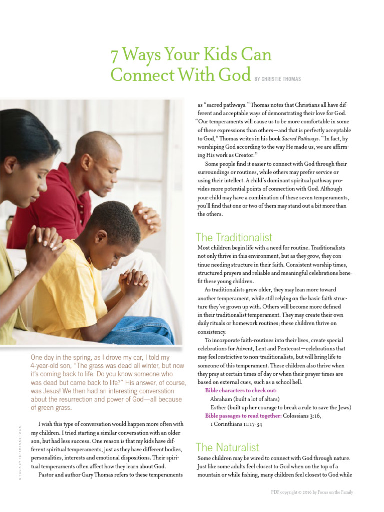 7 Ways Your Kids Can Connect With God | PDF | Bible | God