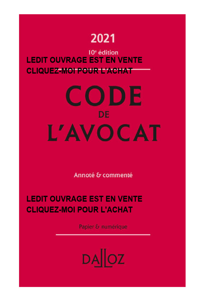 Code de L'avocat, 2021 | PDF