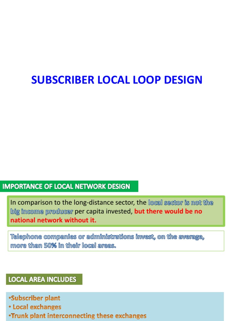 3 Subscriber Local Loop Designss | Download Free PDF | Electrical ...