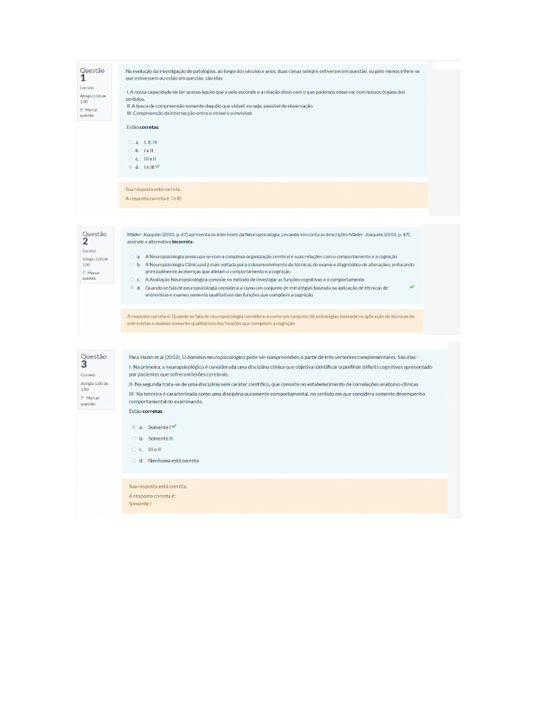 Gabarito Disciplina 2 - Modulo 1 | PDF