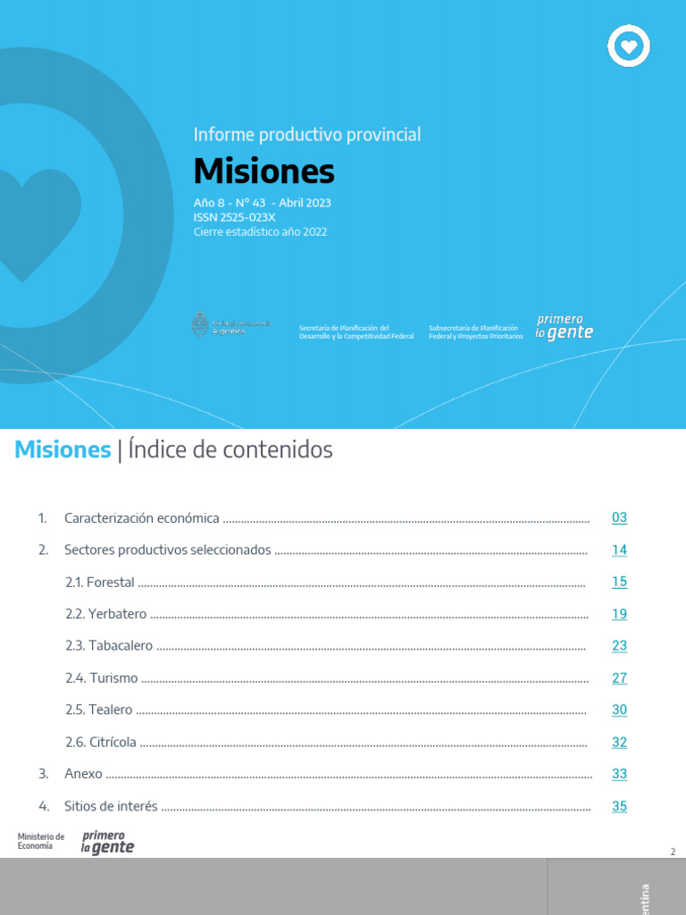 Informe Productivo Provincial MISIONES-2023 | PDF