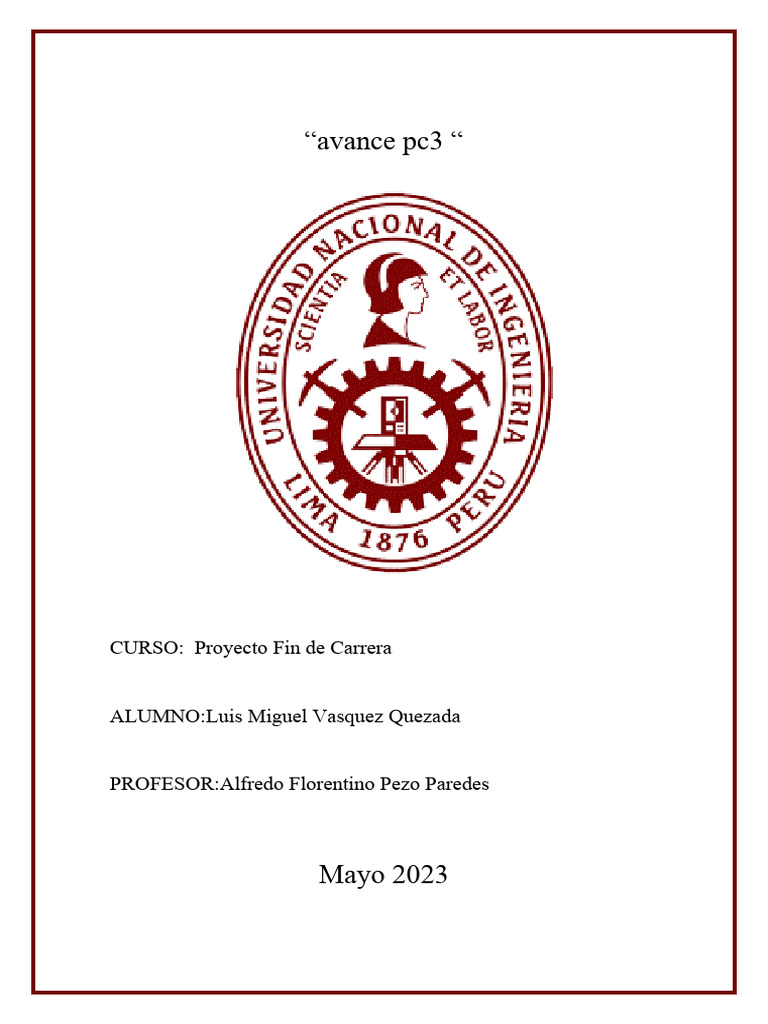 Vasquez - Quezada - PC Avance | PDF