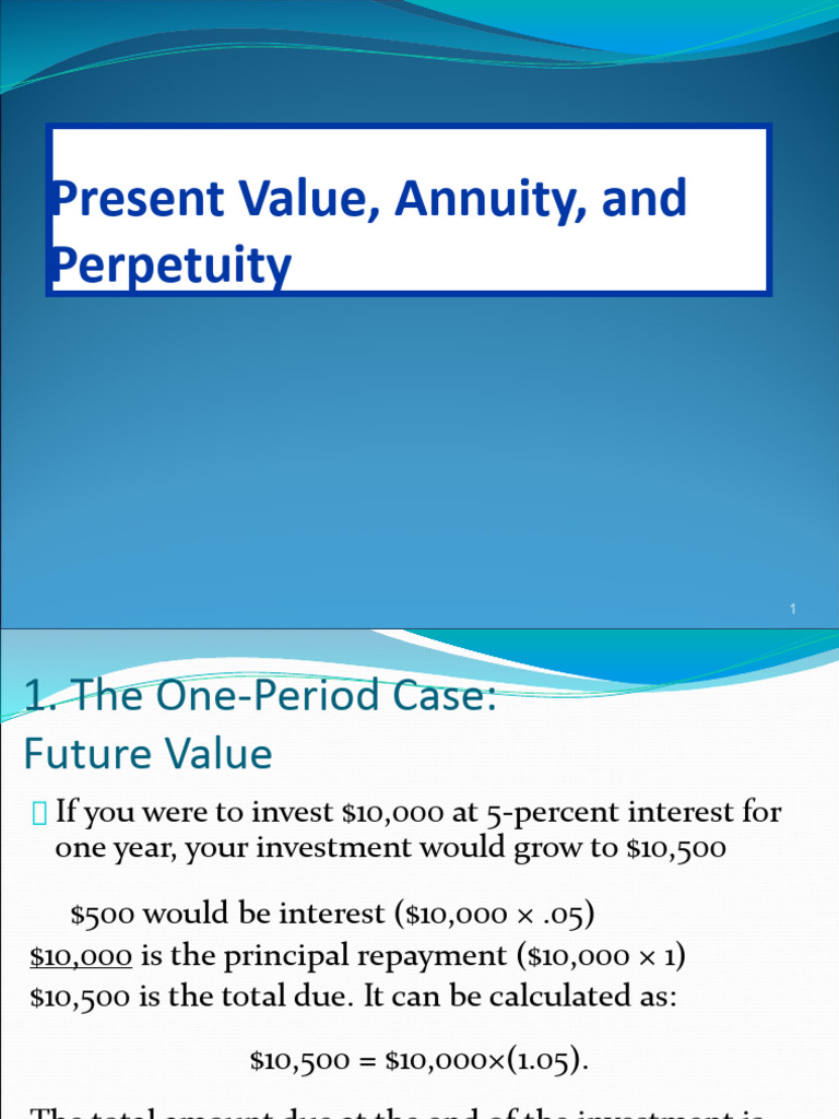 Present Value, Annuity, and Perpetuity | PDF | Present Value | Net Present Value