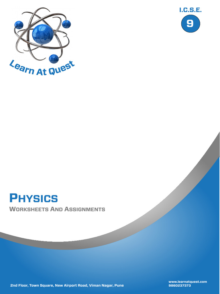 Class 9 ICSE Physics Worksheets | PDF | Pressure | Physics