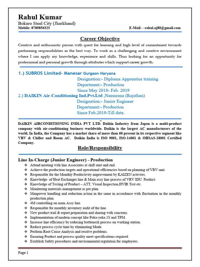 Rahul Resume | PDF | Career & Growth | Business