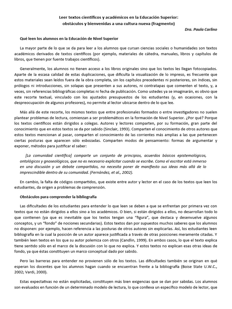 Leer Textos Cientificos y Academicos en La Educacion Superior 1 | PDF ... Leer Textos Cientificos y Academicos en La Educacion Superior 1 | PDF ...