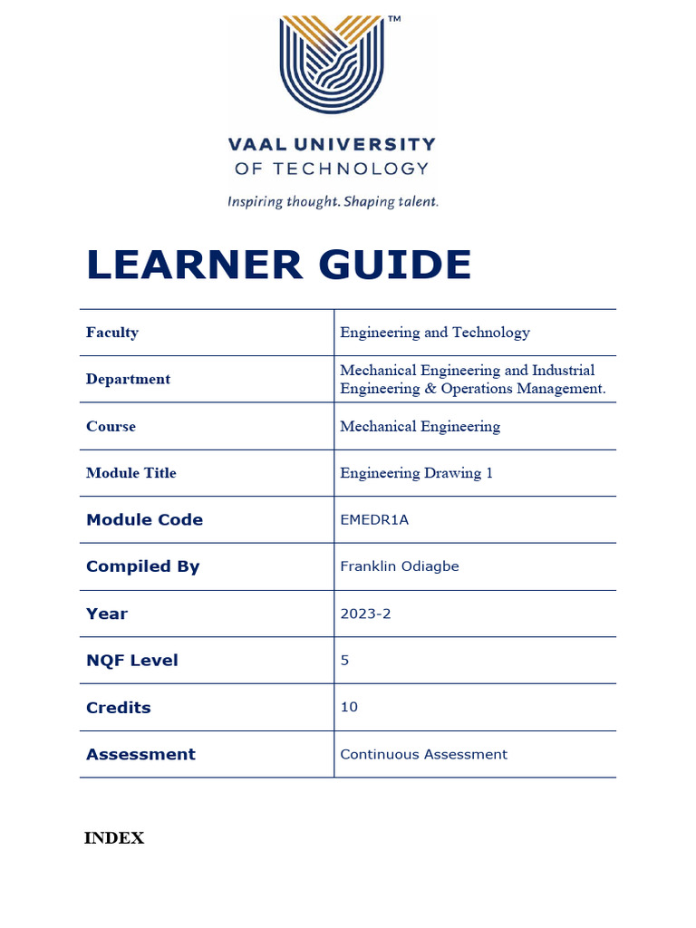 Engineering Drawing 1 Learner Guide | PDF | Reason | Essays