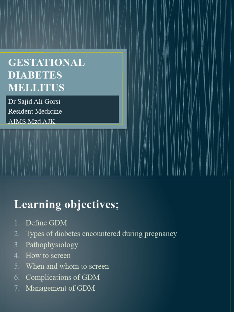 GDM (Gestational Diabetes Mellitus) Presentation | PDF | Gestational ...