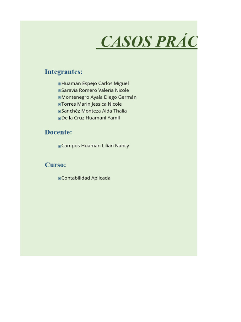 Casos Practicos (Grupo 1) | PDF