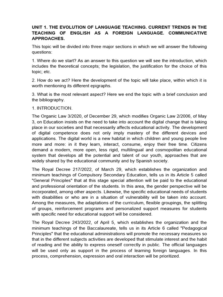 Unit 1 - (Lomloe) 2023 | PDF | Learning | Communication