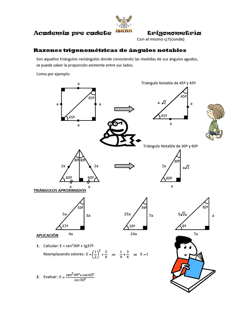 Razones Trigonométricas de Ángulos Notables | PDF | Geometría Elemental | Geometría del plano ...