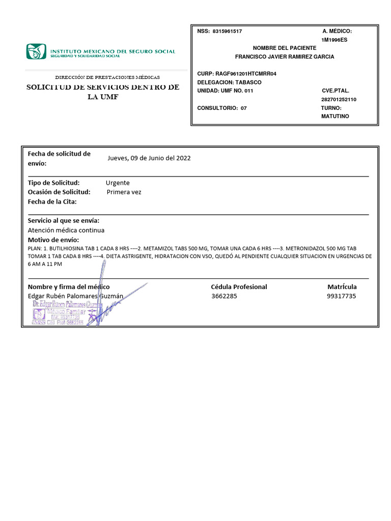 Receta Falsa FJRG Imss | PDF