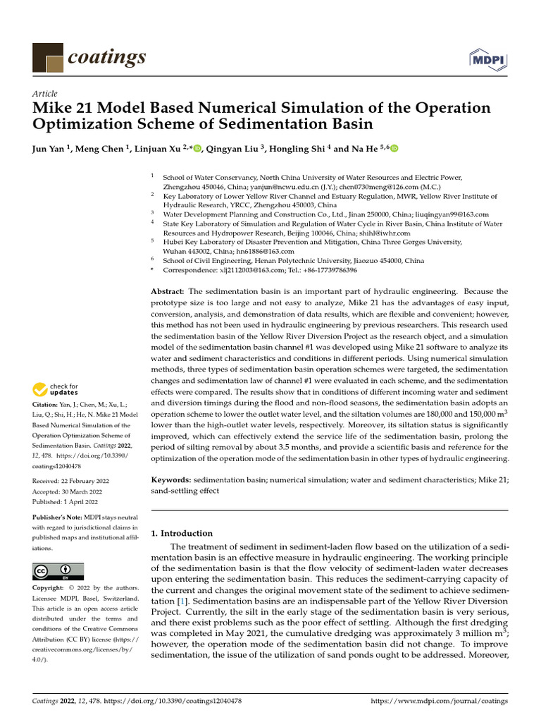 Mike 21 Model Based Numerical Simulation of The Op | PDF