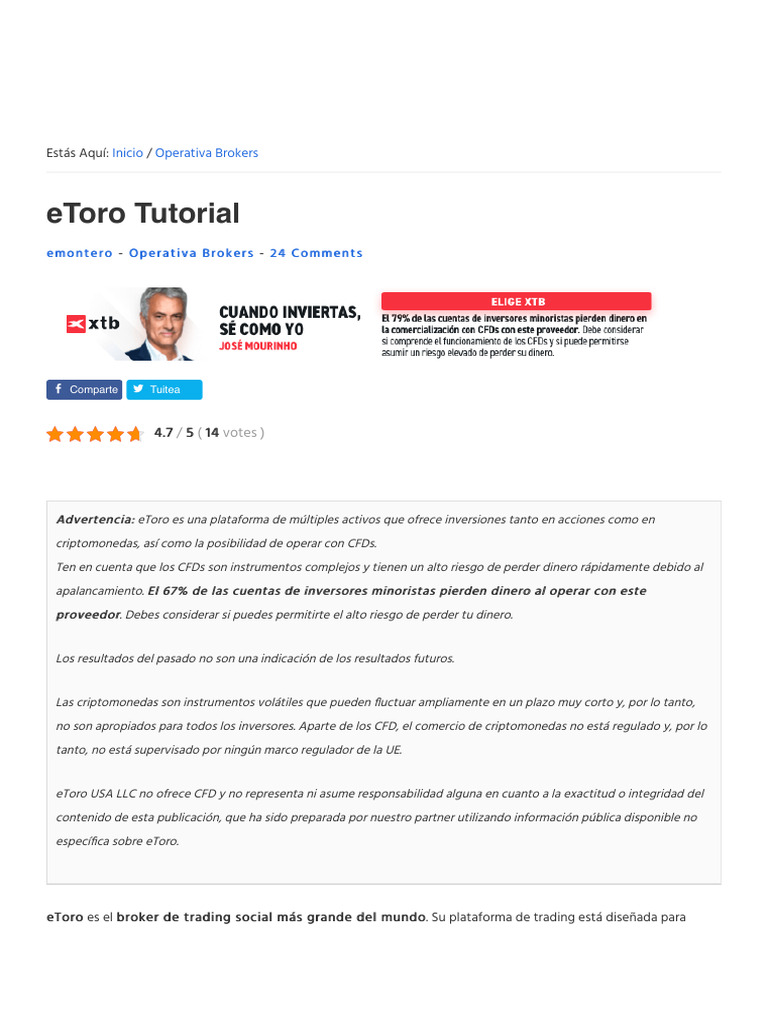 Etoro Tutorial - Cómo Funciona Etoro Paso A Paso | PDF | Aplicación ...
