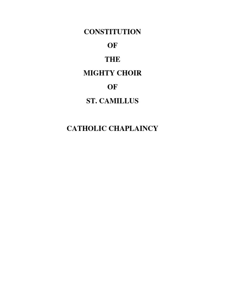 Constitution of The Mighty Choir of St. Camillus | PDF | Audit ...