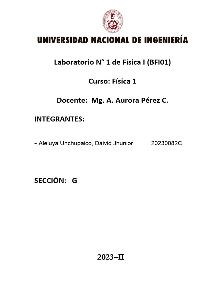 Informe Lab 01 Mediciones | PDF | Medición | Péndulo