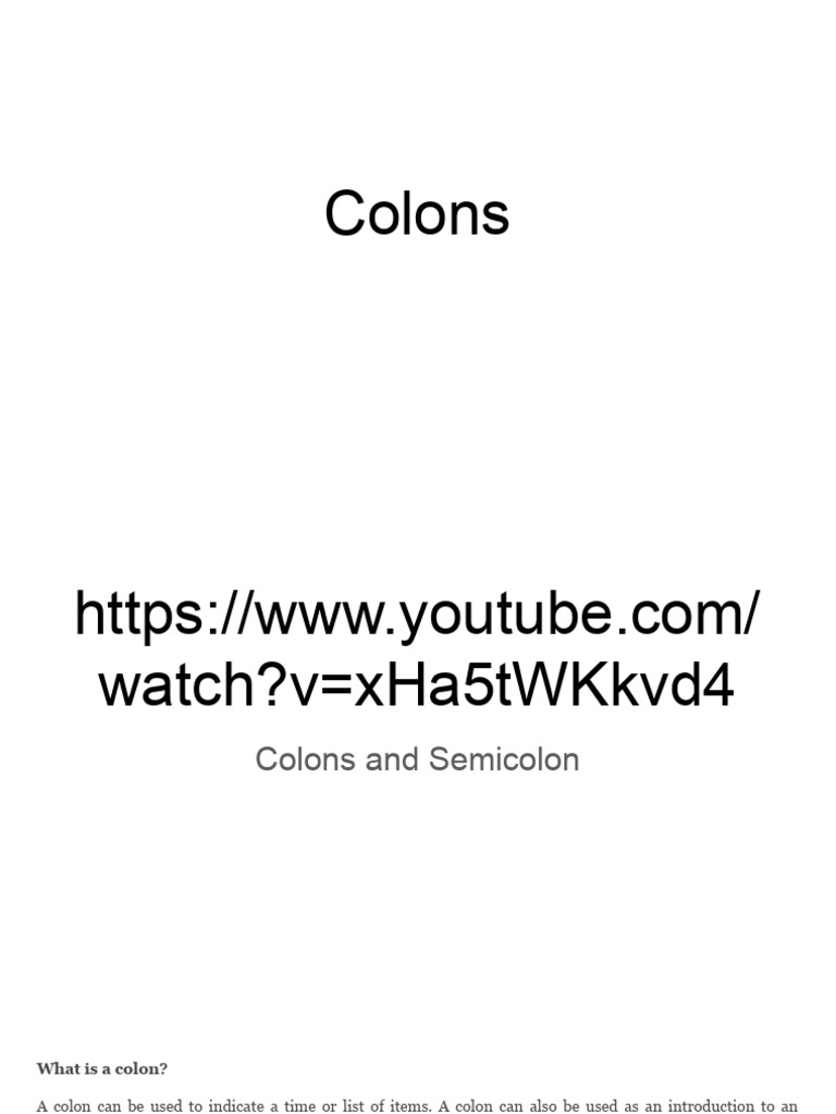 Colons | PDF | Punctuation | Comma