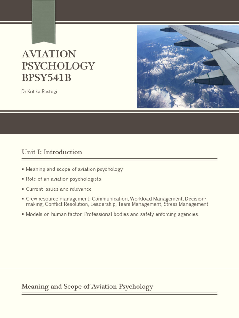 Aviation Psychology and CRM Overview | PDF | Leadership | Psychology