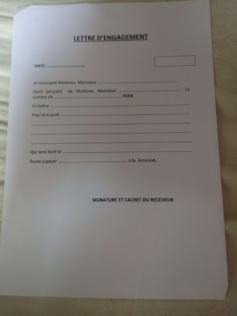 Lettre D'engagement - WPS Office | PDF