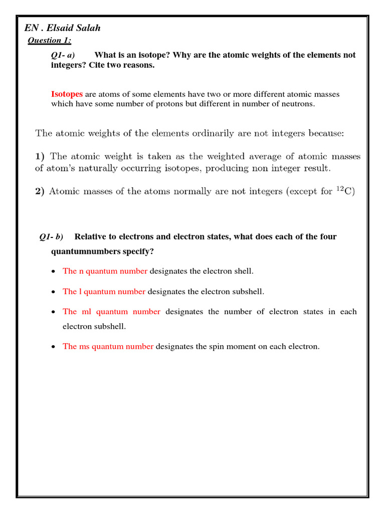 Sheet1 Atomic Structure and Bonding Solu | PDF | Chemical Bond | Atoms