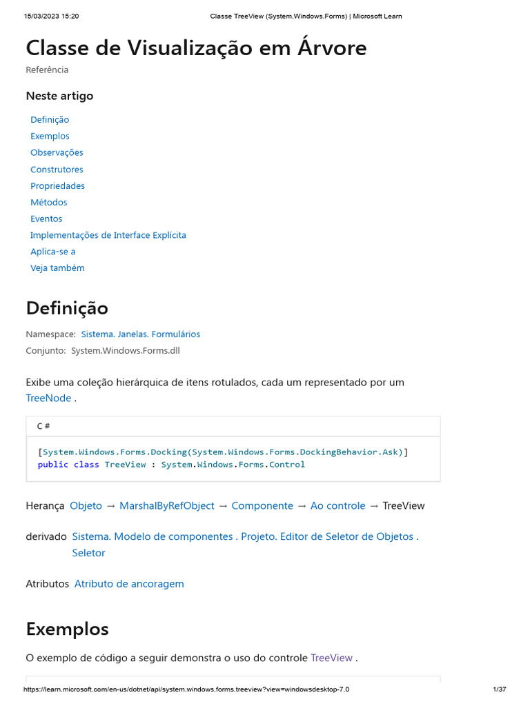 Classe Treeview System Windowsforms Microsoft Learn Download Grátis Pdf C Sharp 0132
