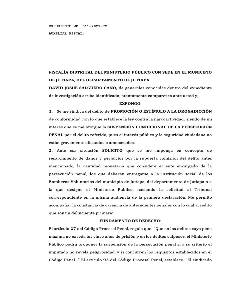 EXPEDIENTE MP: 511-2021-72 Auxiliar Fiscal | PDF | Derecho penal ...