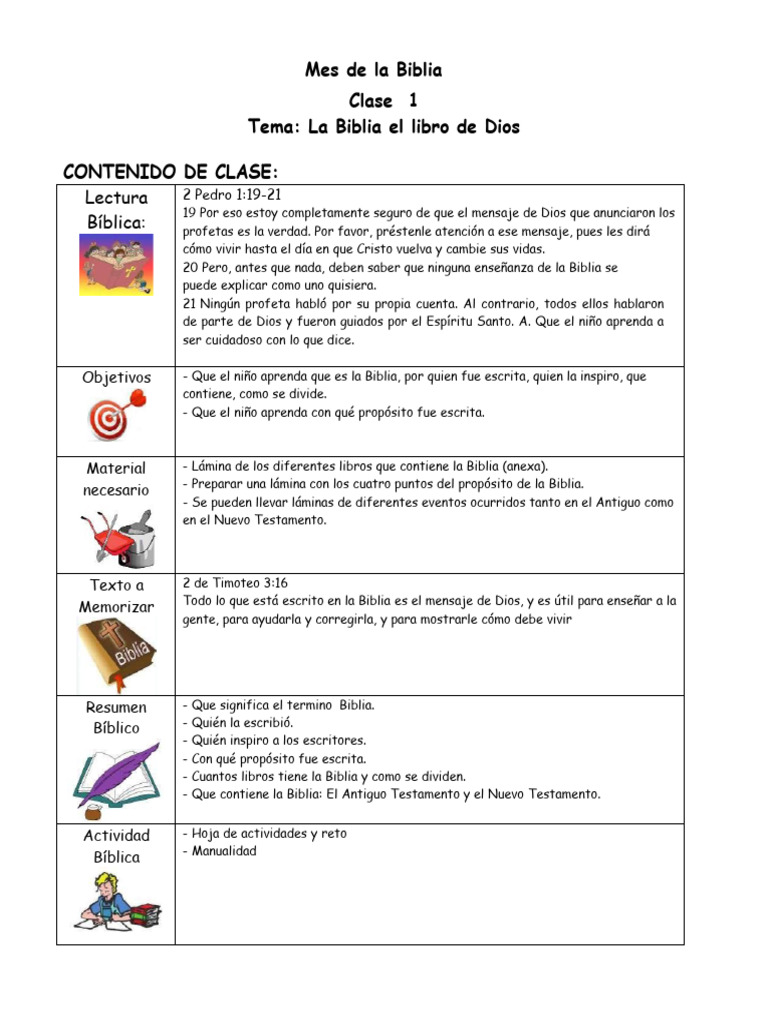 Clases Mes de La Biblia | PDF | Biblia | Nuevo Testamento