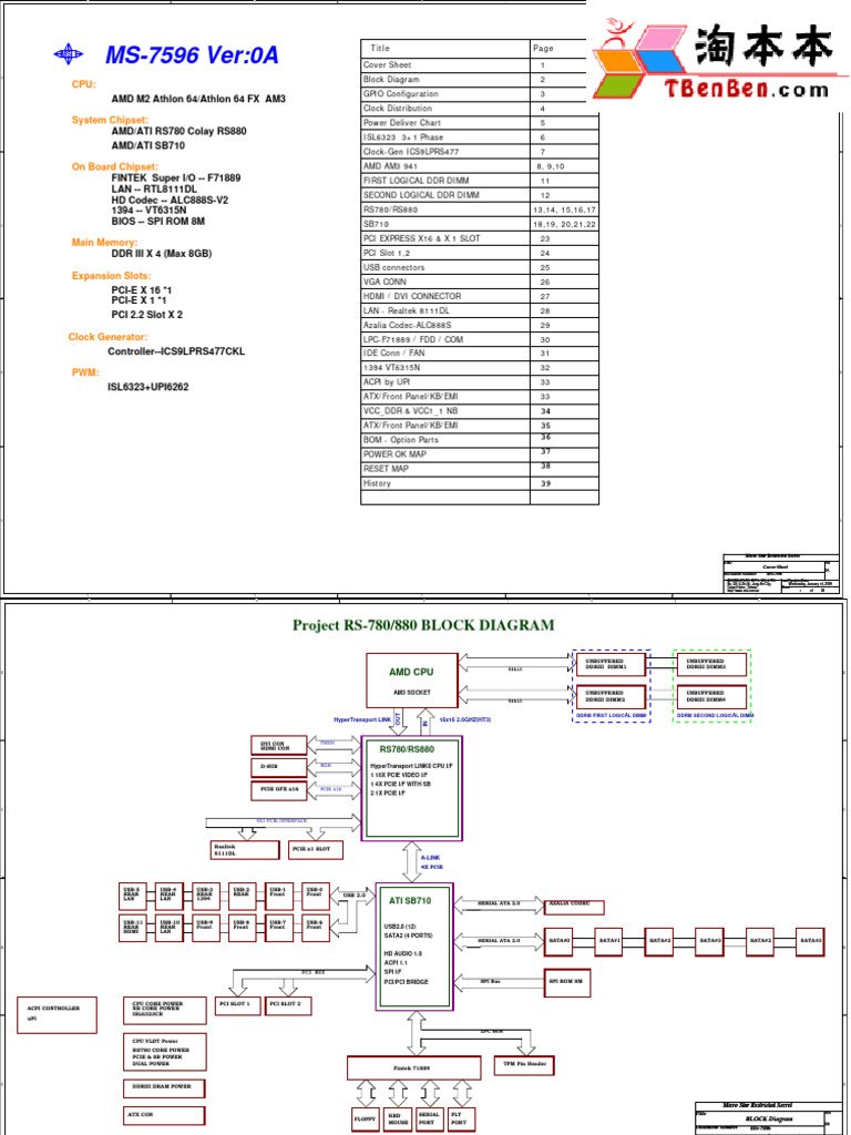 127bc MSI MS-7596 Project RS-780,880 Ver 0A | PDF | Hdmi | Manufactured ...