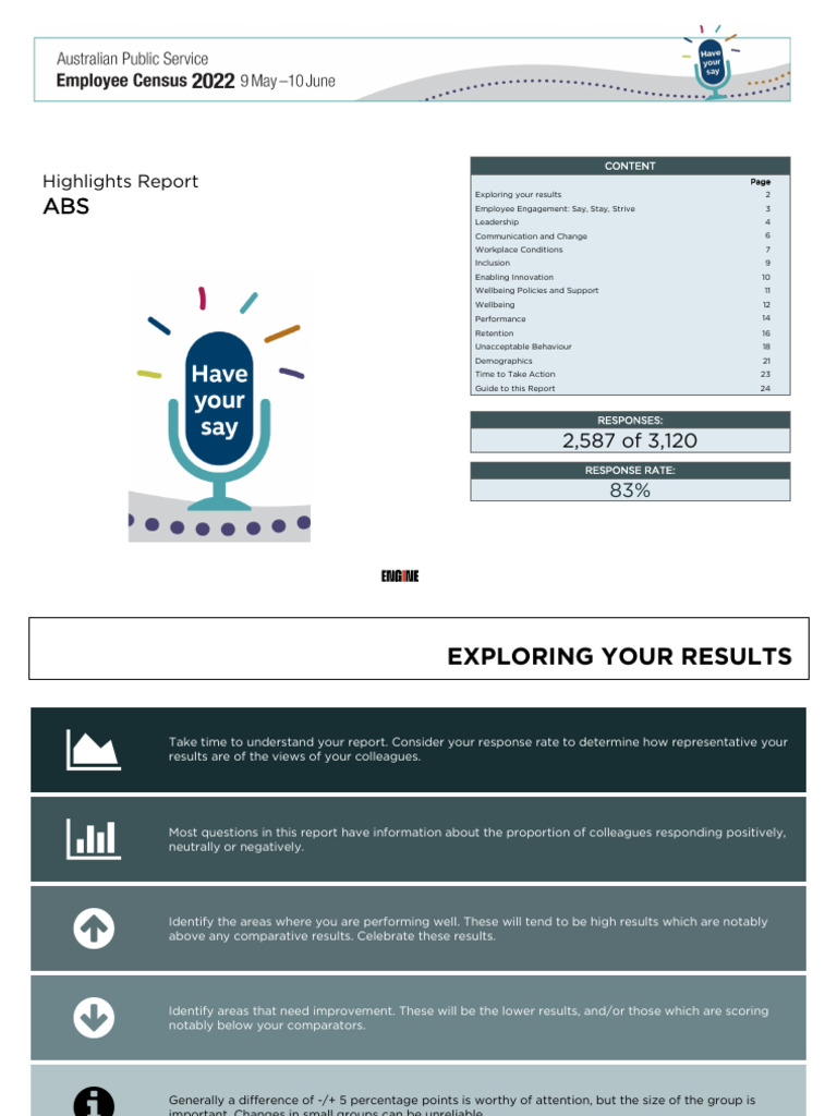 ABS Results 2022 APS Employee Census PDF Socioeconomic Status