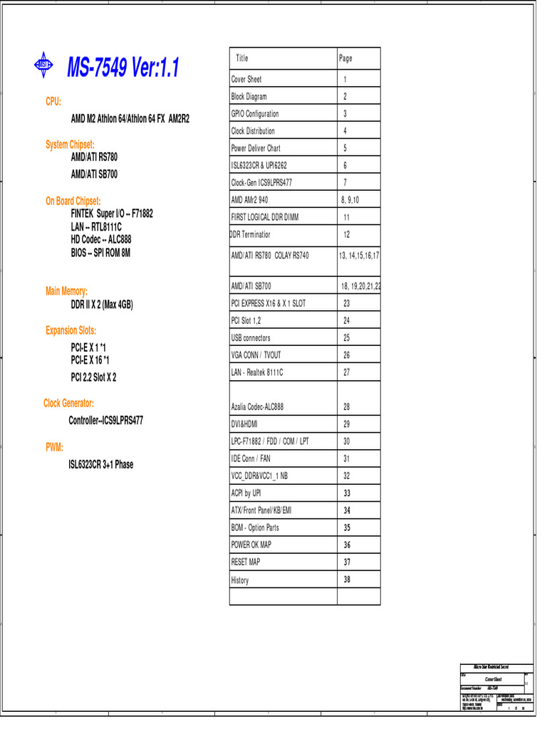 MS-7549 Ver:1.1: Title | PDF | Electronic Engineering | Office Equipment