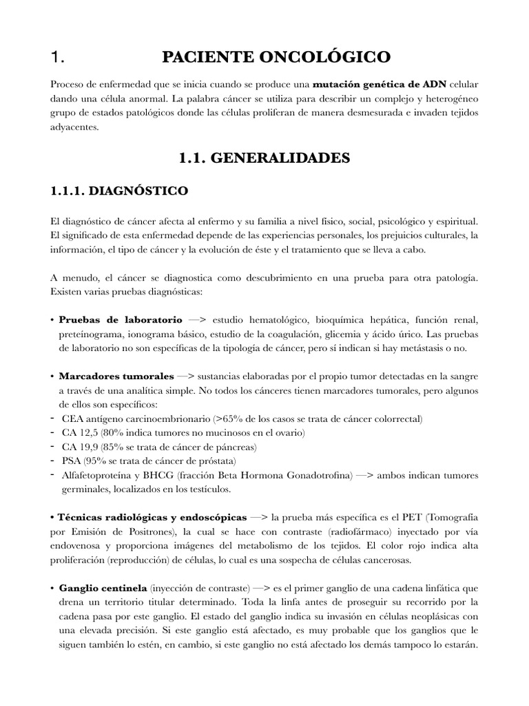 Paciente Oncológico | PDF | Cáncer | Terapia intravenosa