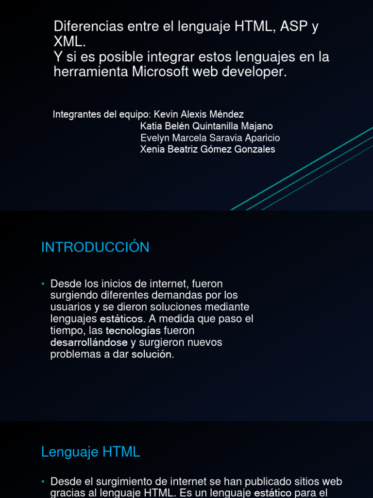 Diferencias Entre El Lenguaje HTML, ASP y XML | PDF | Xml | HTML Diferencias Entre El Lenguaje HTML, ASP y XML | PDF | Xml | HTML