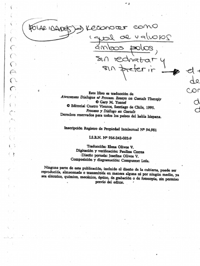 Yontef G. 1995. Proceso y Dialogo | PDF