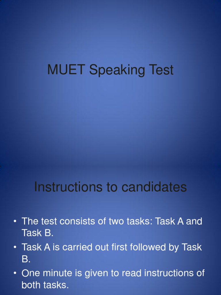 MUET Speaking Test | PDF